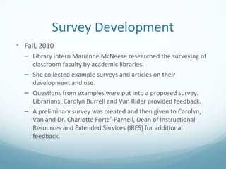 AVC Library Faculty Survey | PPT