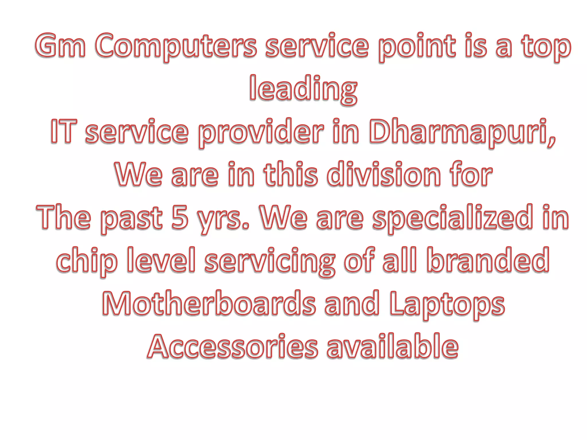 GM Computers,Dharmapuri | PPTX