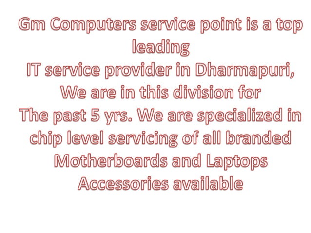 GM Computers,Dharmapuri | PPT