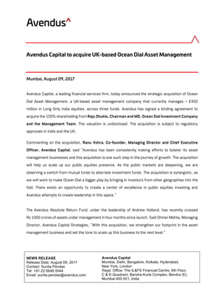Avendus Finance launches its first Structured Credit Fund – Category II ...