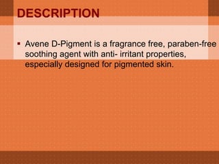 Avene D-Pigment Light Cream : ClickOnCare | PPTX | Skin and Dermatology ...