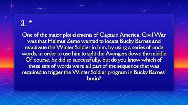 Avengers Quiz (Civil War, Infinity War, Endgame) | PPT