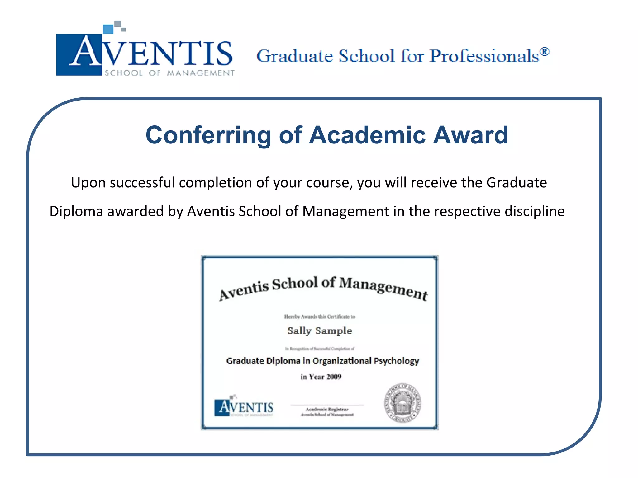 Aventis school of management graduate diploma for professionals | PPT ...