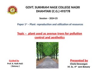 Avenue tree for pollution control .pptx