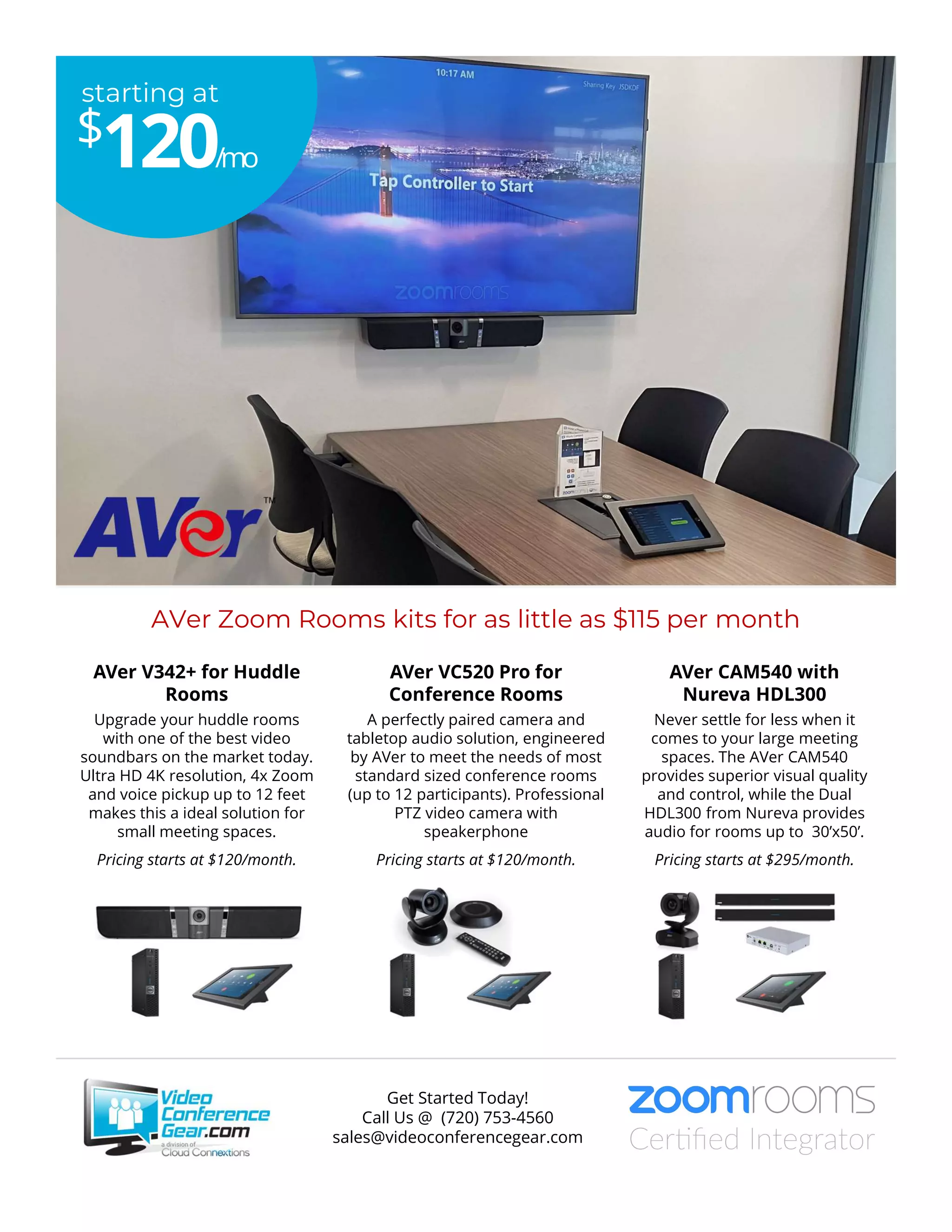 AVer Zoom Rooms Kits for Enterprise Video Conferencing | PDF