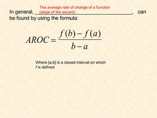 Average Rate Of Change Equation