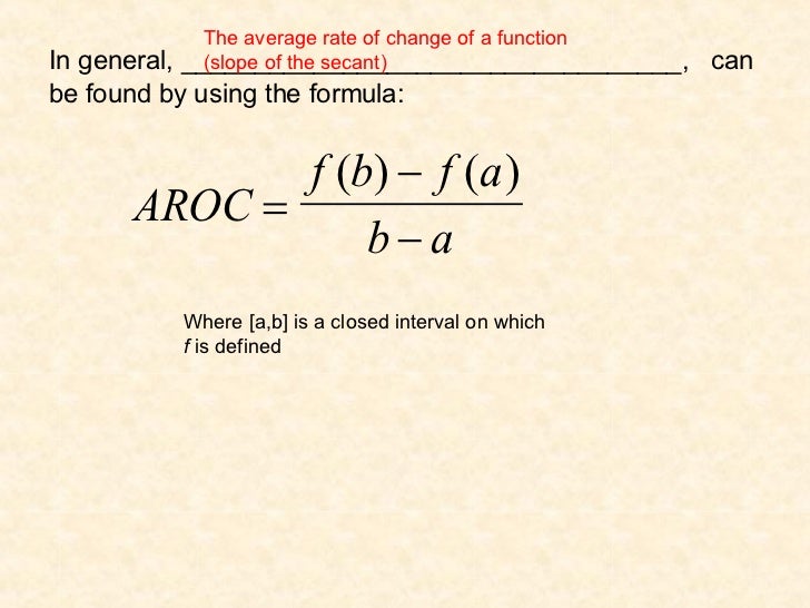 Average Rate Of Change And Equations