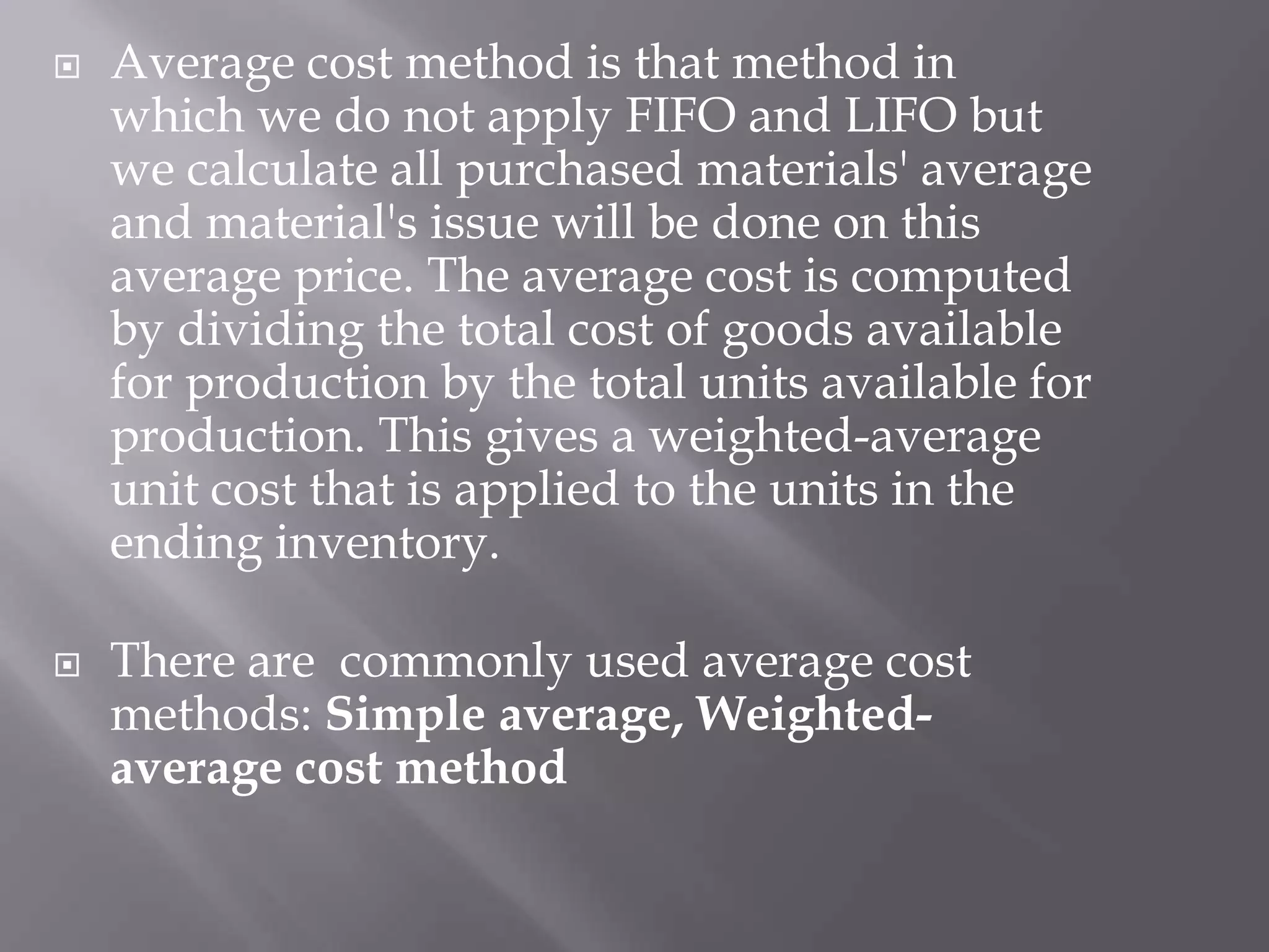 Average cost method | PPTX