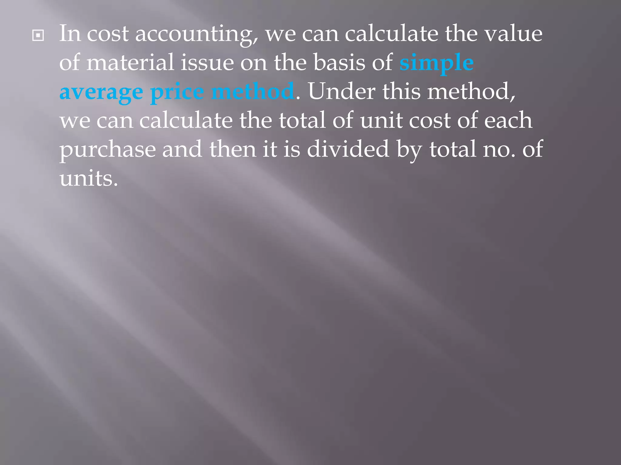 Average cost method | PPTX