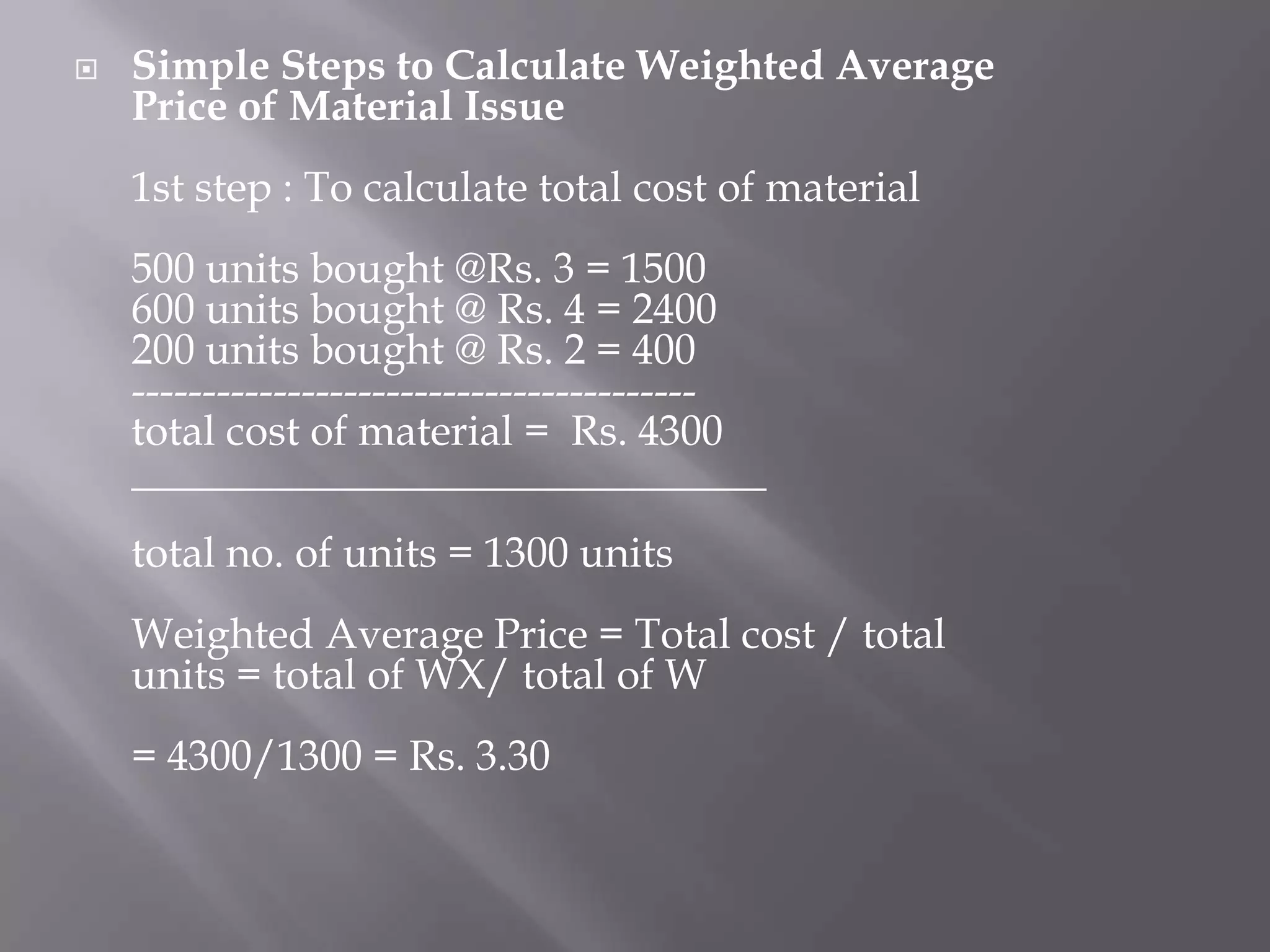 Average cost method | PPTX