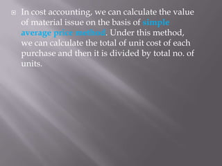 Average cost method | PPTX
