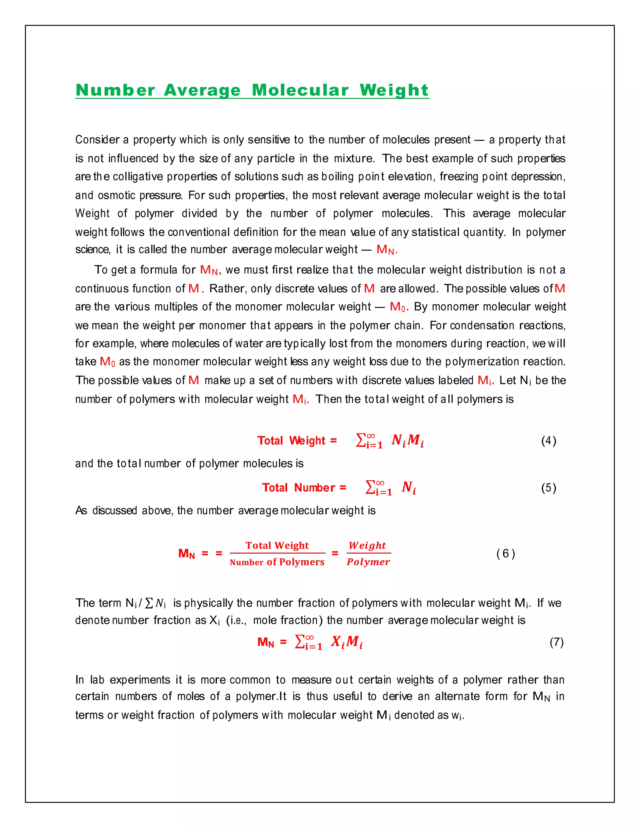 Average molecular weight of Polymer | DOCX