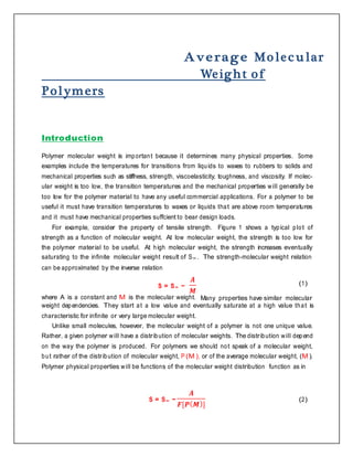 Average molecular weight of Polymer | PDF