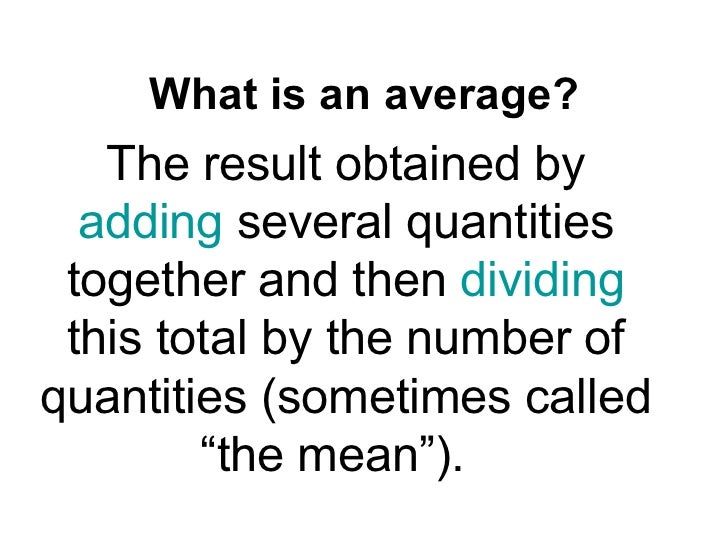 Averages
