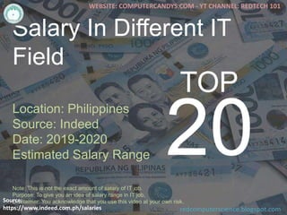 Average salaries of any it field here in the philippines - computer ...
