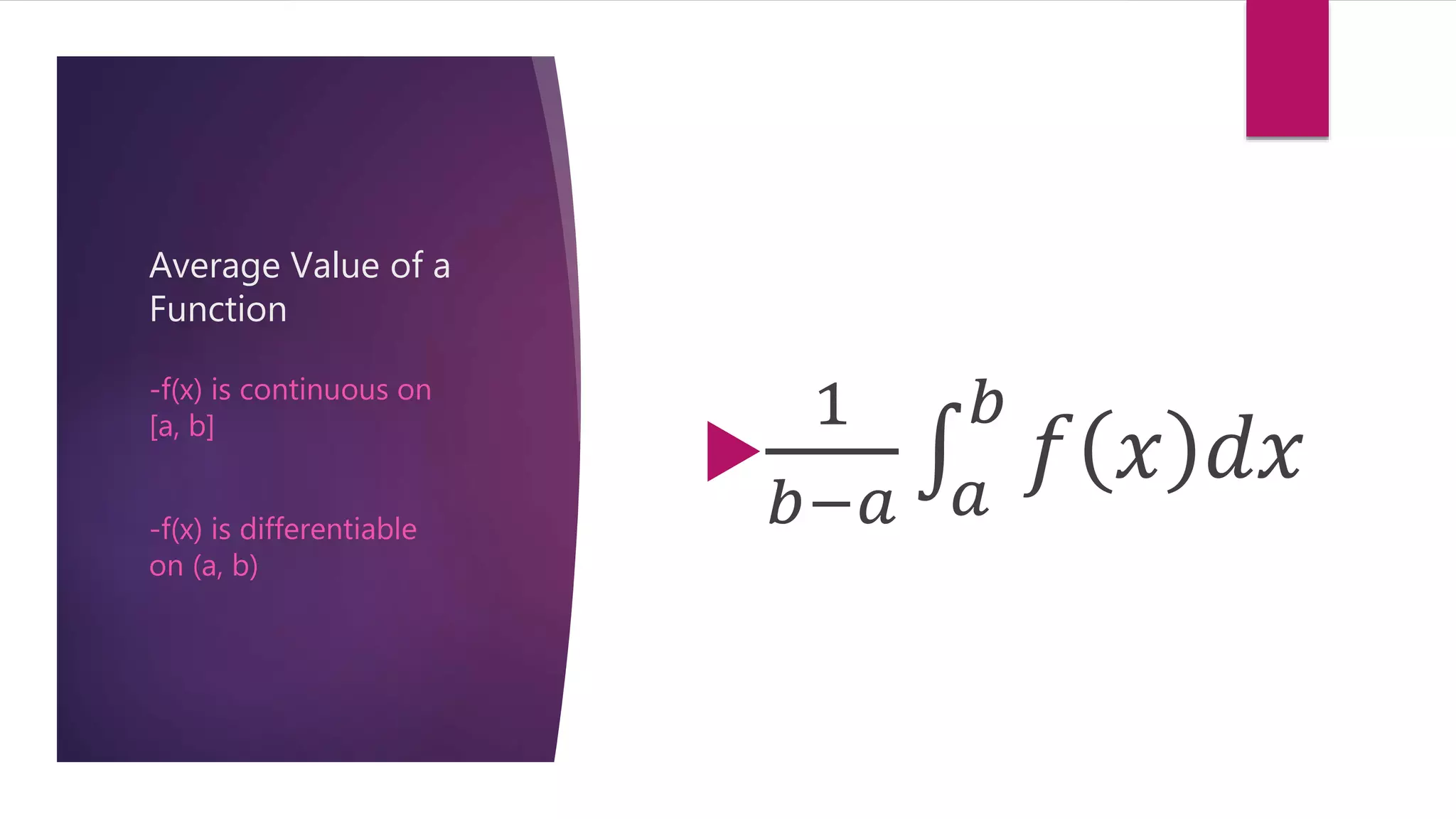 Average Value of a Function | PPTX