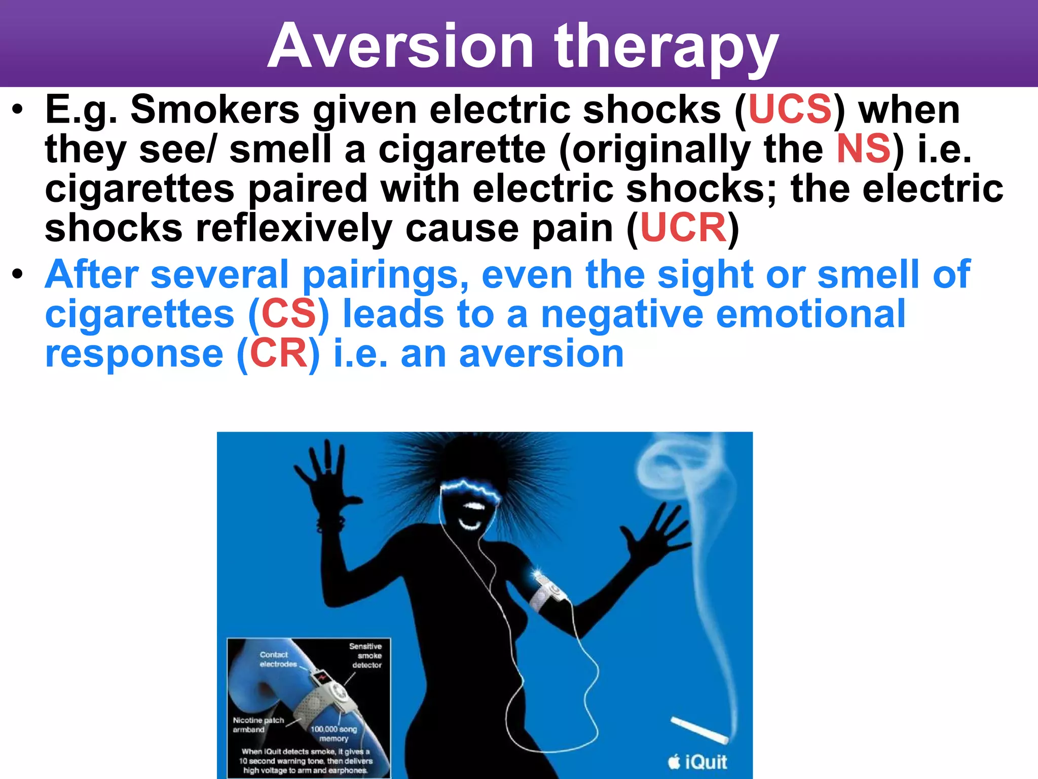 Aversion therapy - VCE U4 Psych | PPTX
