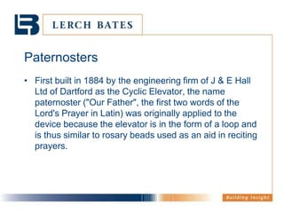 Avery brief history of lifts and escalators | PPTX
