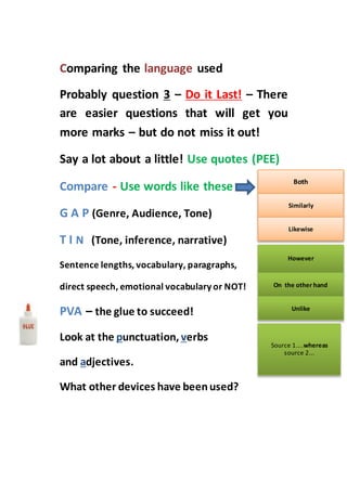 A VERY crash guide to aqa english gcse | PDF