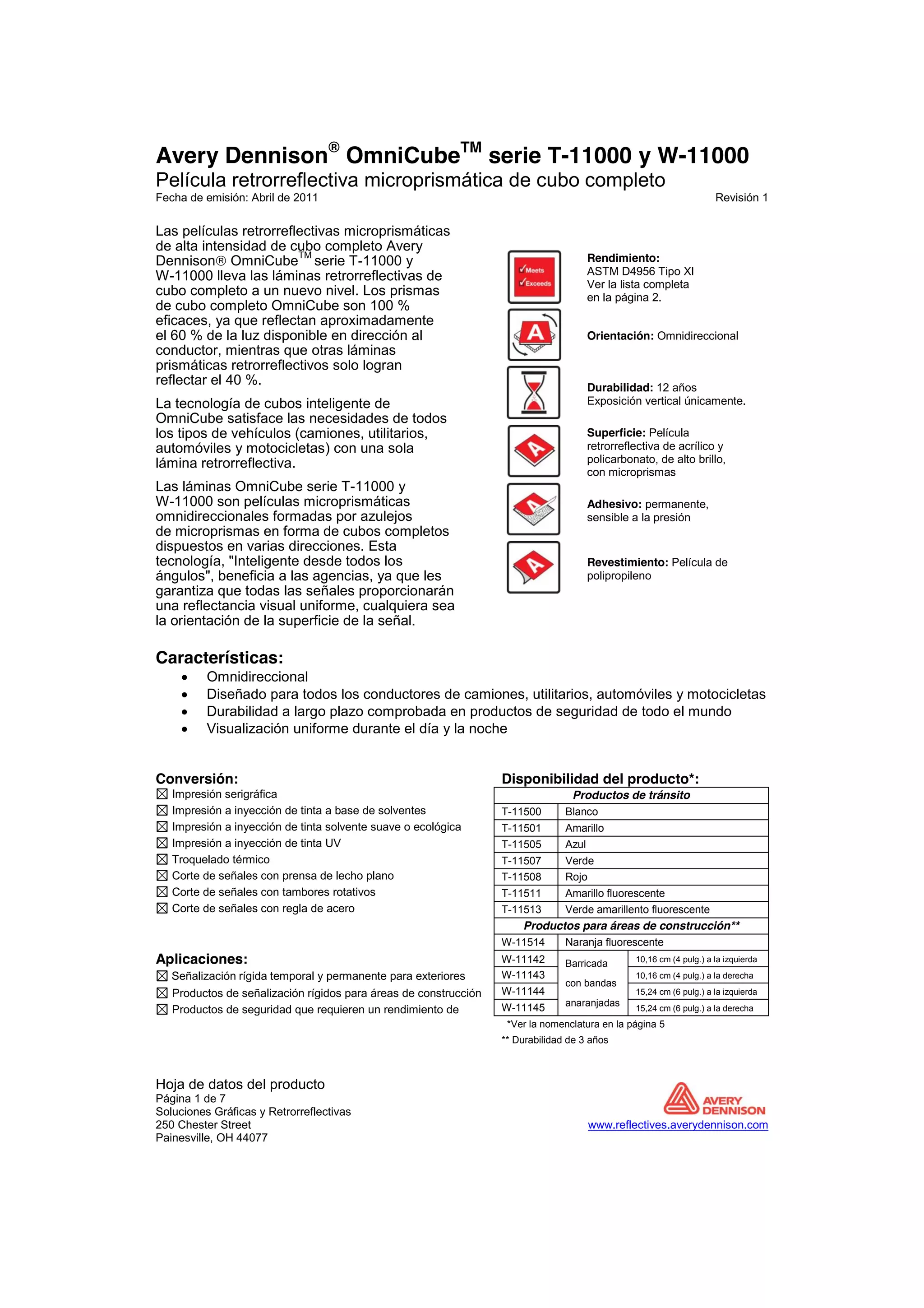Láminas OmniCube serie T-11000 y W-11000 | PDF