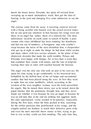 A Very Old Man with Enormous Wingsby Gabriel Garcia Marquez | PDF