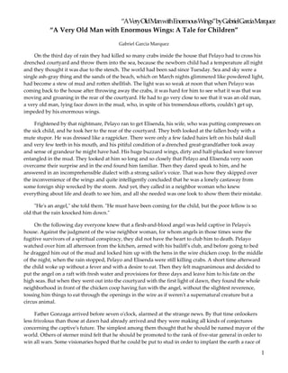 A very oldmanwithenormouswingsbymarquez | PDF