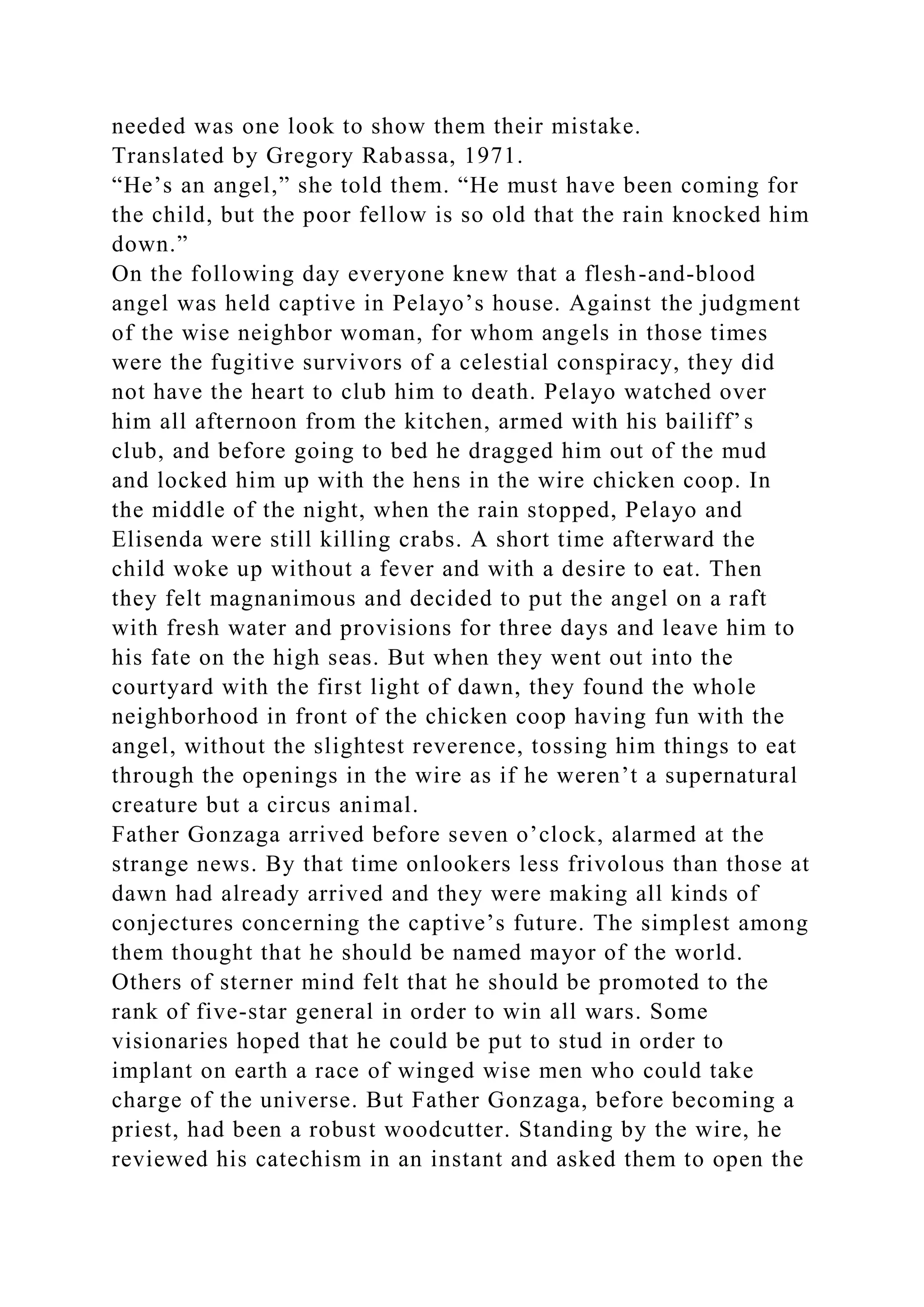 A Very Old Man with Enormous WingsGABRIEL GARCÍA MÁRQUEZ[1928–.docx