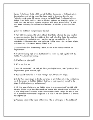 A very old zen master | DOC | Buddhism | Religion & Spirituality