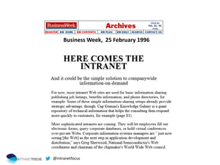 A very short history of intranets - Martin White | PPTX