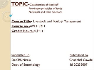 Classification of feedstuffs, proximate principle of feedstuffs | PPTX