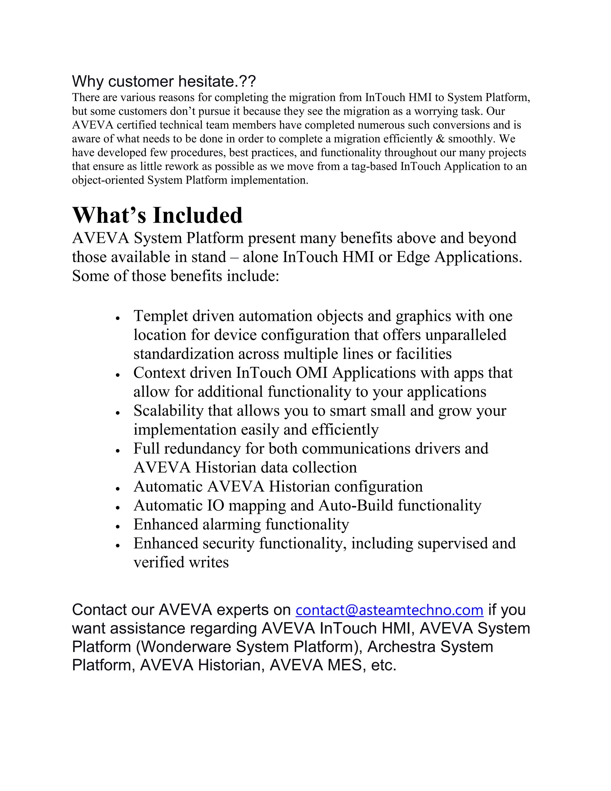 AVEVA InTouch HMI to System Platform Migration | DOCX