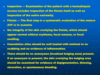 Av fistula examination - copy | PDF