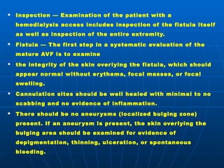 Av fistula examination - dr. tarek fayez | PPT