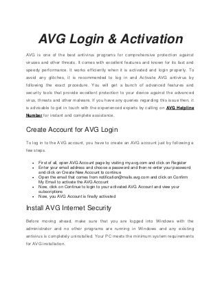 AVG Login & Activation