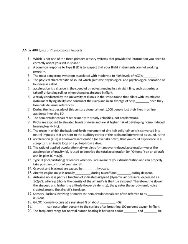 AVIA 400 Quiz 1,2,3 Liberty University.docx