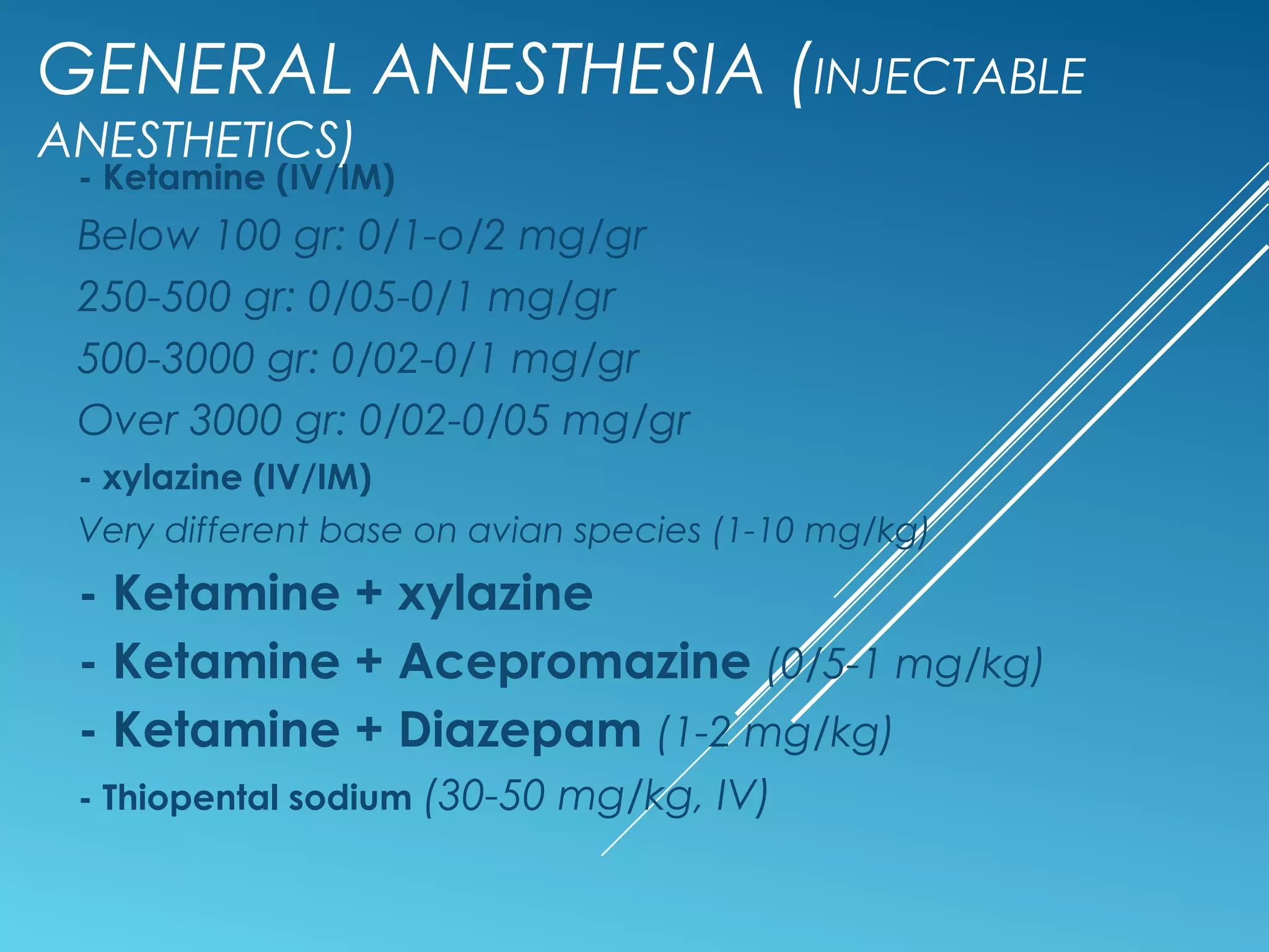 Avian anaesthesia | PPT
