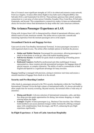Avianca Airlines LAX Terminal+1-888-839-0502 | PDF