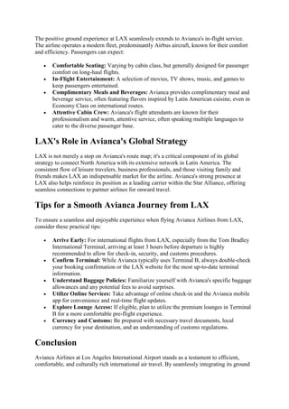 Avianca Airlines LAX Terminal+1-888-839-0502 | PDF