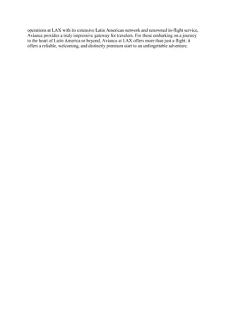 Avianca Airlines LAX Terminal+1-888-839-0502 | PDF