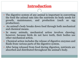 Avian digestive system | PPTX