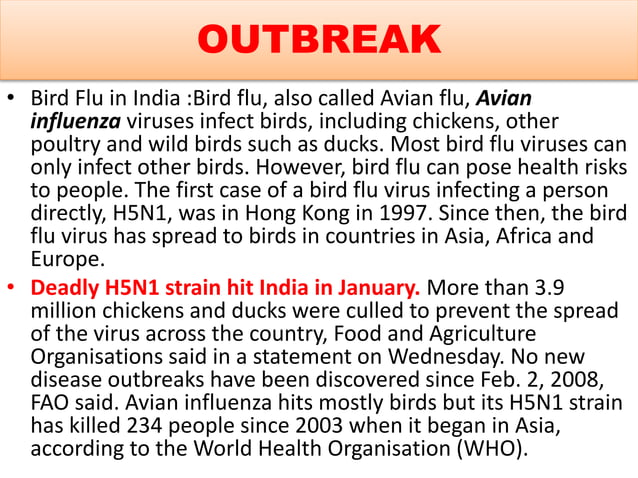 Avian influenza (PGS 502).pptx | Infectious Diseases | Diseases and Conditions