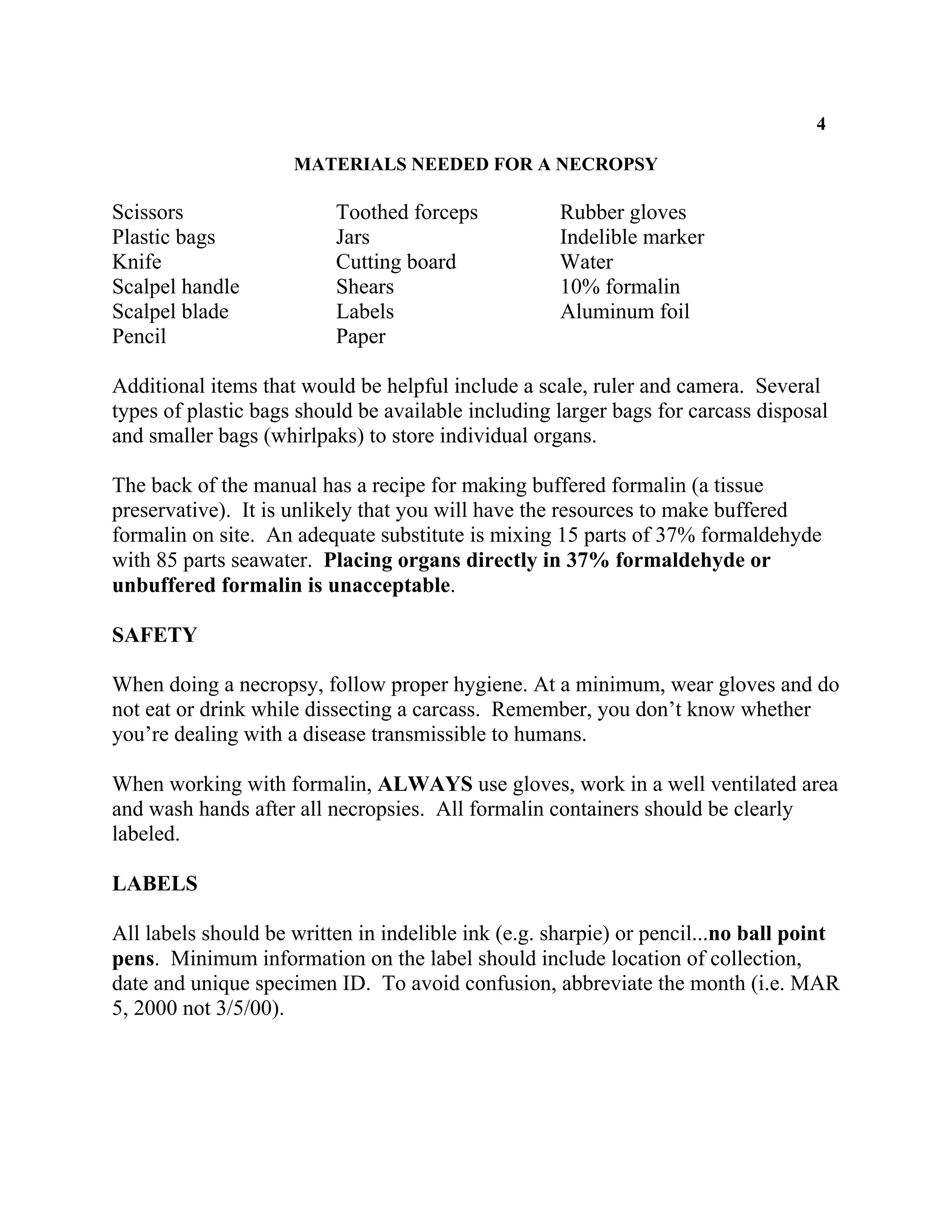 Avian necropsy manual for biologists in remote refuges | PDF