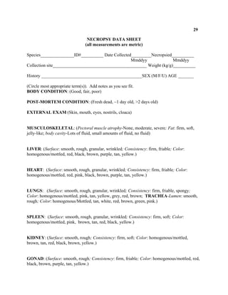 Avian necropsy manual for biologists in remote refuges | PDF