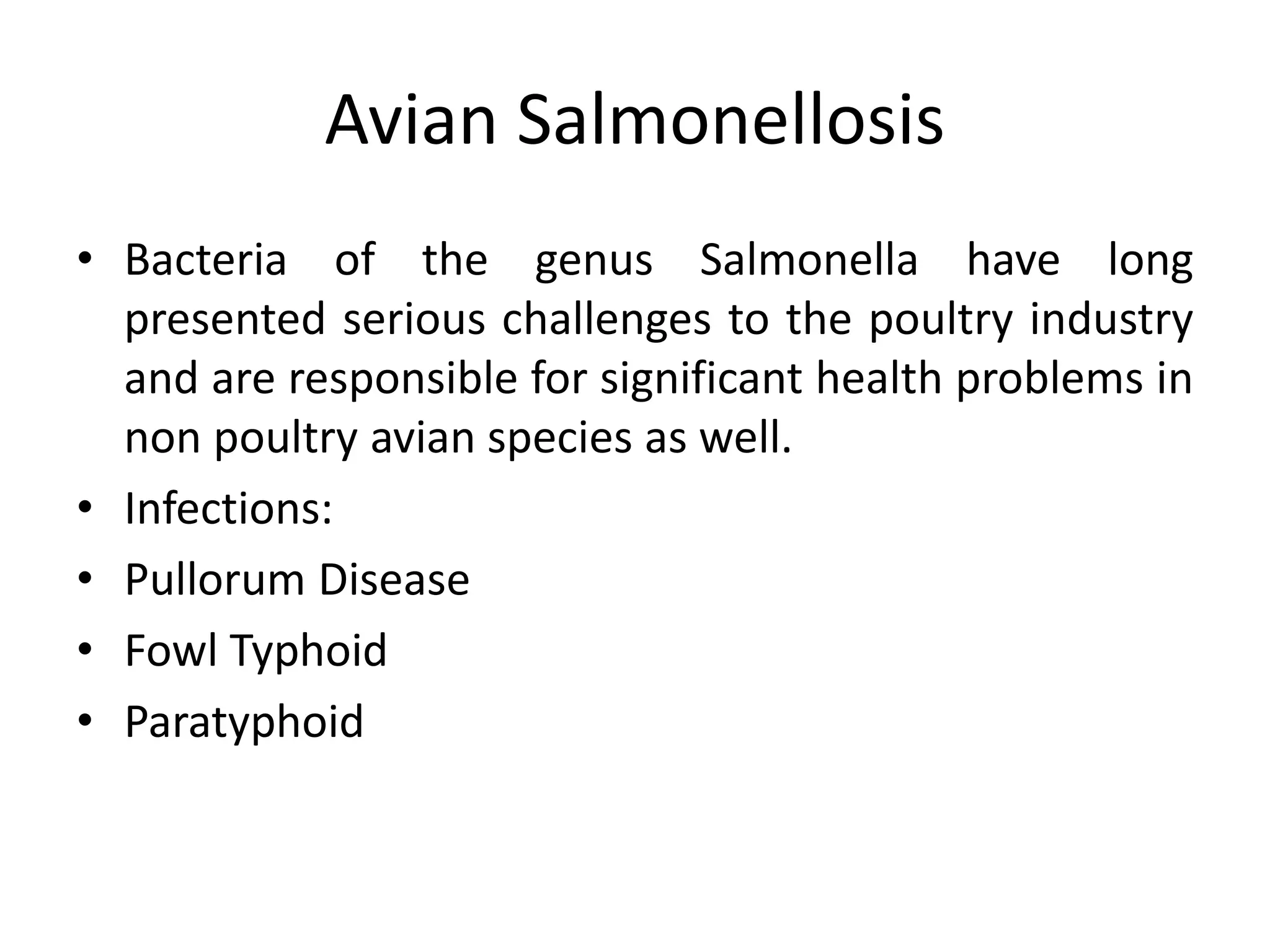 Avian salmonellosis | PPTX