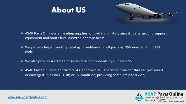 ASAP Parts Online- Aviation Electronics Components Distributor