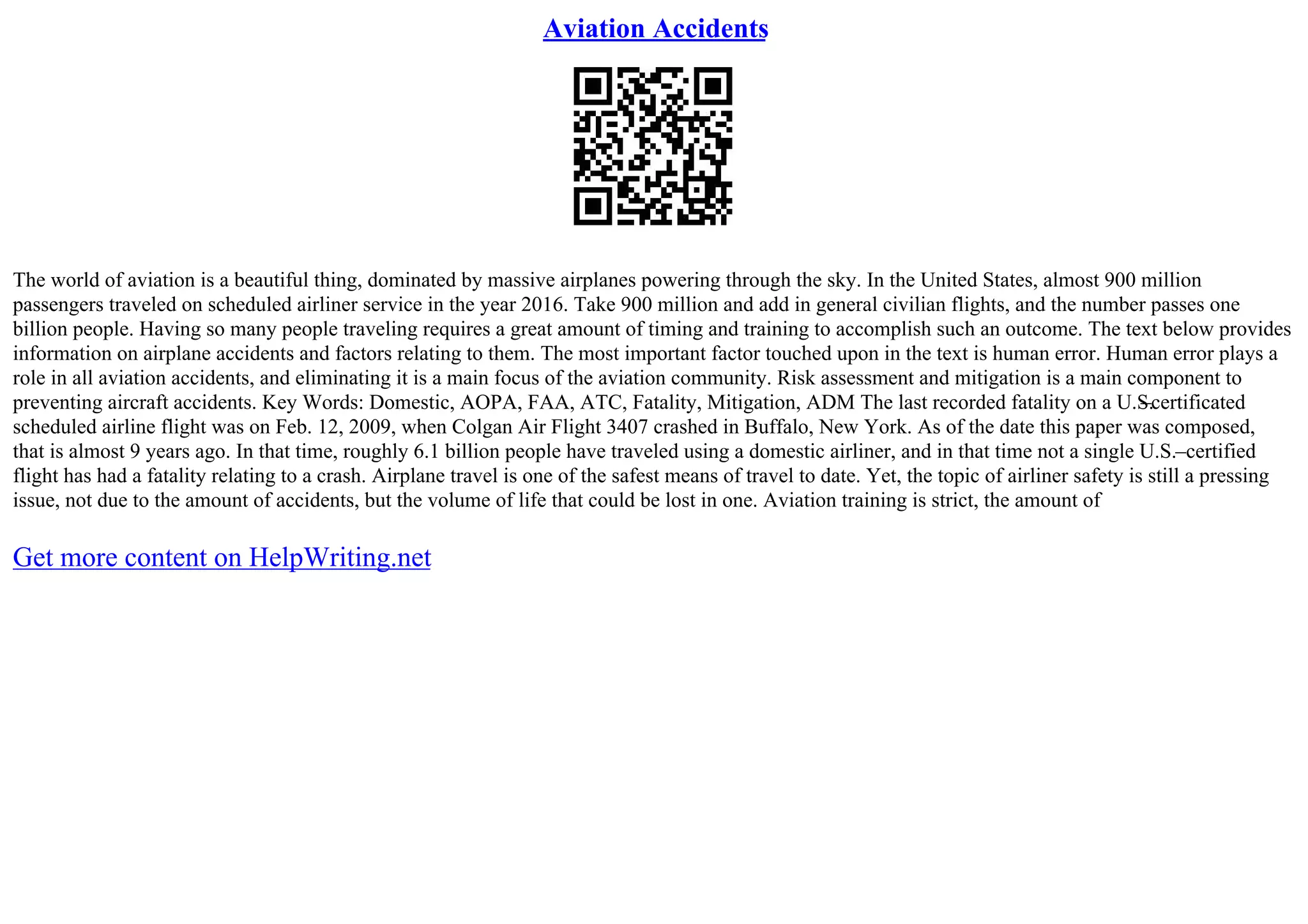 Aviation Accidents | PDF