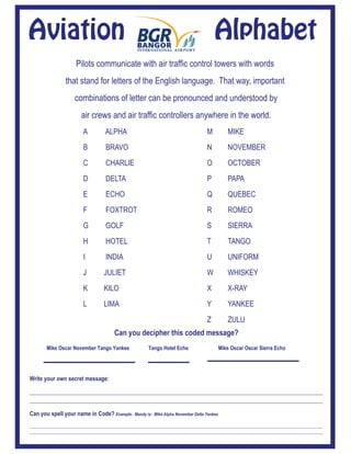 Aviation alphabet | PDF