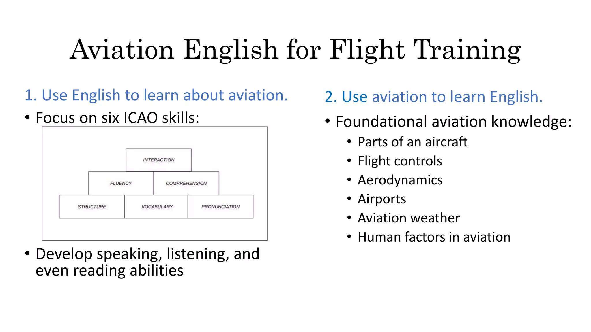 ERAU webinar: Aviation English for Flight Training | PPTX