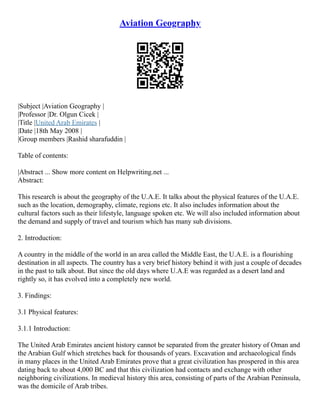 Aviation Geography | PDF