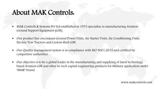 Aviation Ground Power Unit - MAK India and USA | PPT